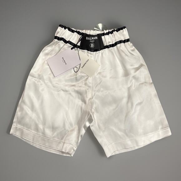 Balmain | Bottoms | Balmain Ivory Silk Boys Boxing Shorts 4 Yrs | Poshmark